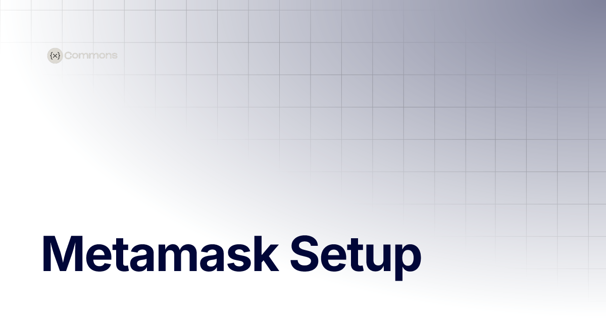 Metamask Setup | Trainings